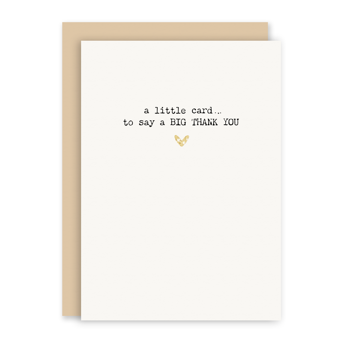 Little Card to Say Big Thank You, Gold Sparkle Heart, Blank Inside ...