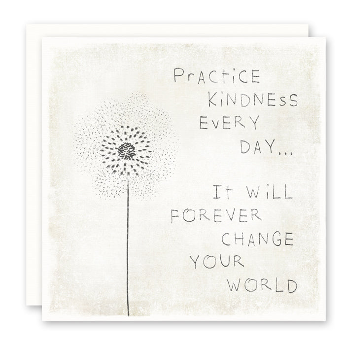 Practice Kindness Everyday, inspirational greeting card, blank inside ...